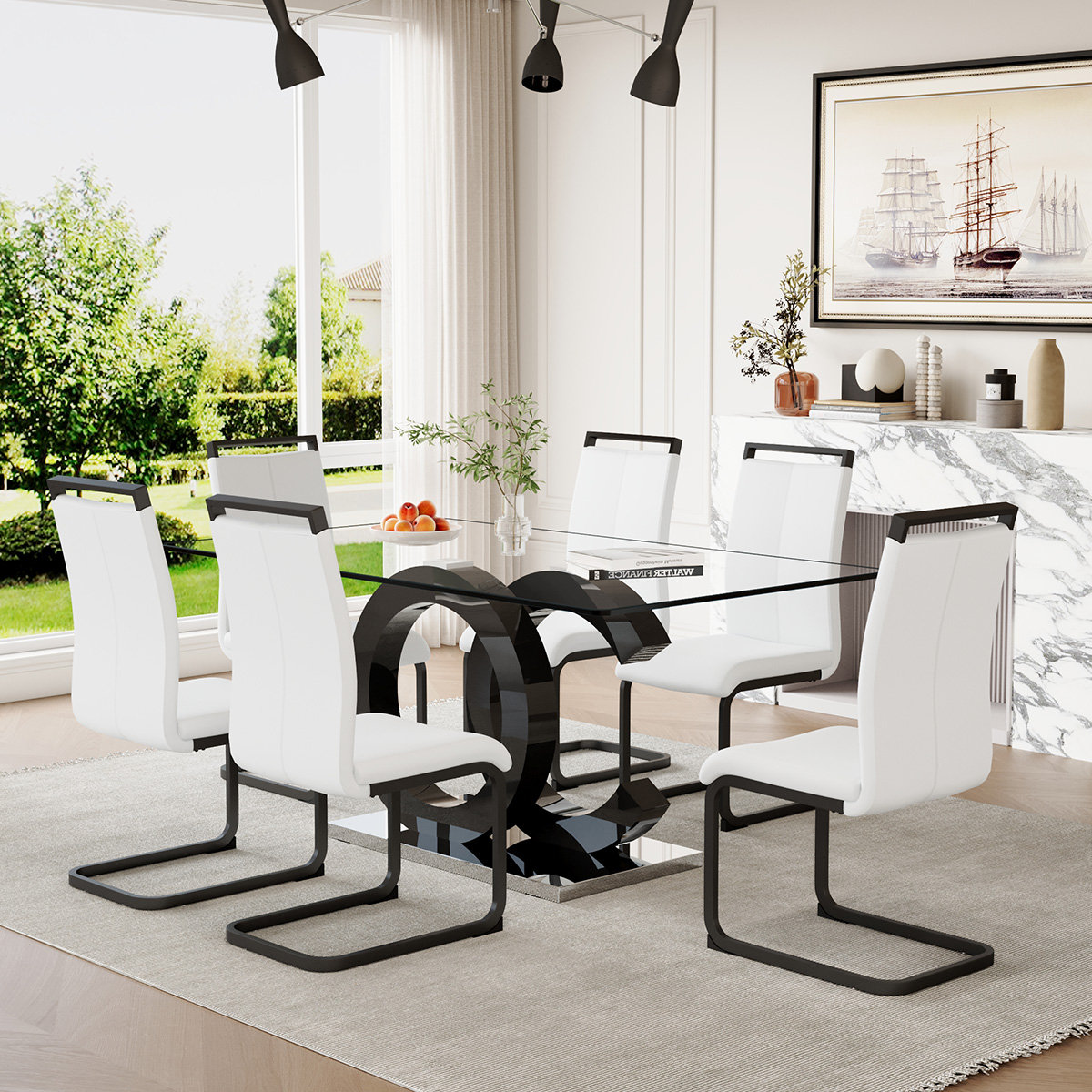 Ivy Bronx 7-Piece Glass Top Dining Table Sets - Wayfair Canada