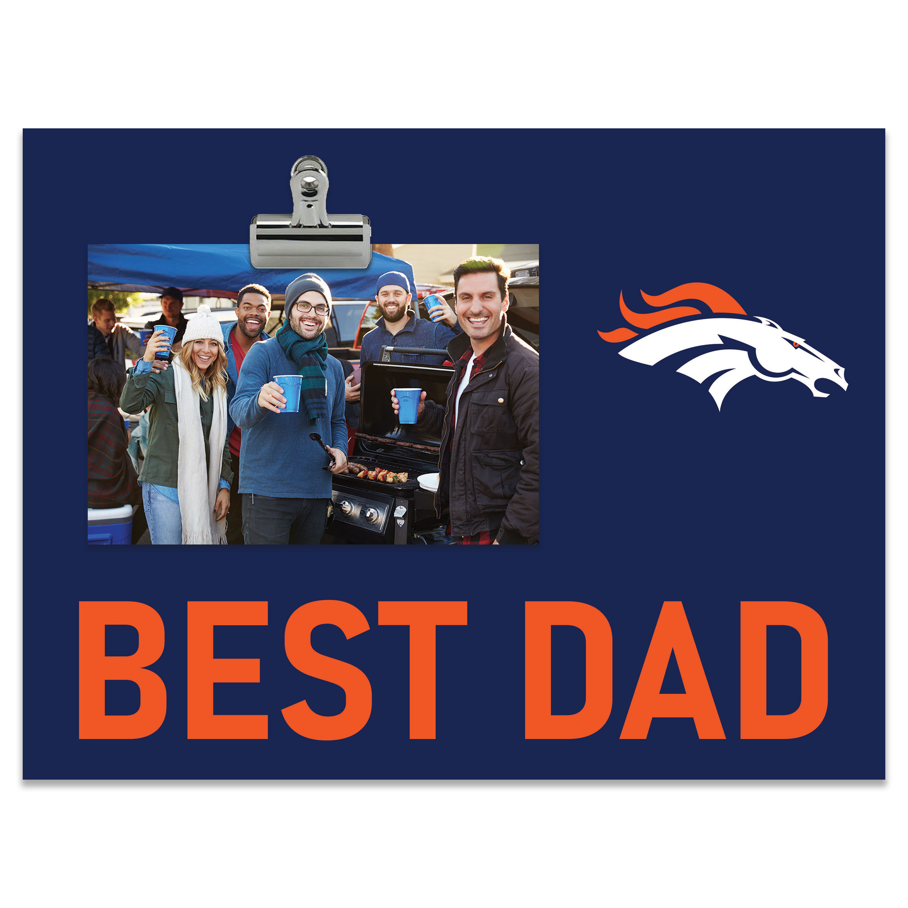 Fan Creations Denver Broncos Bright Line - Best Dad Clip Frame | Wayfair