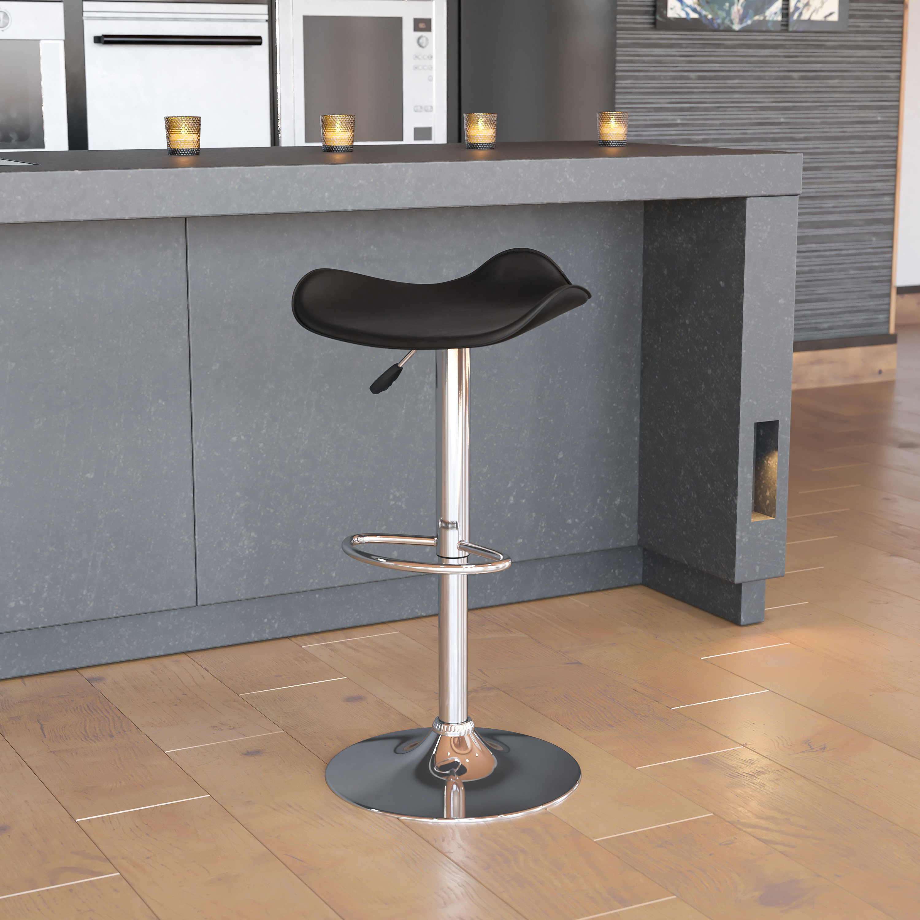 Wrought Studio™ Nondalton Contemporary Vinyl Adjustable Height Barstool ...