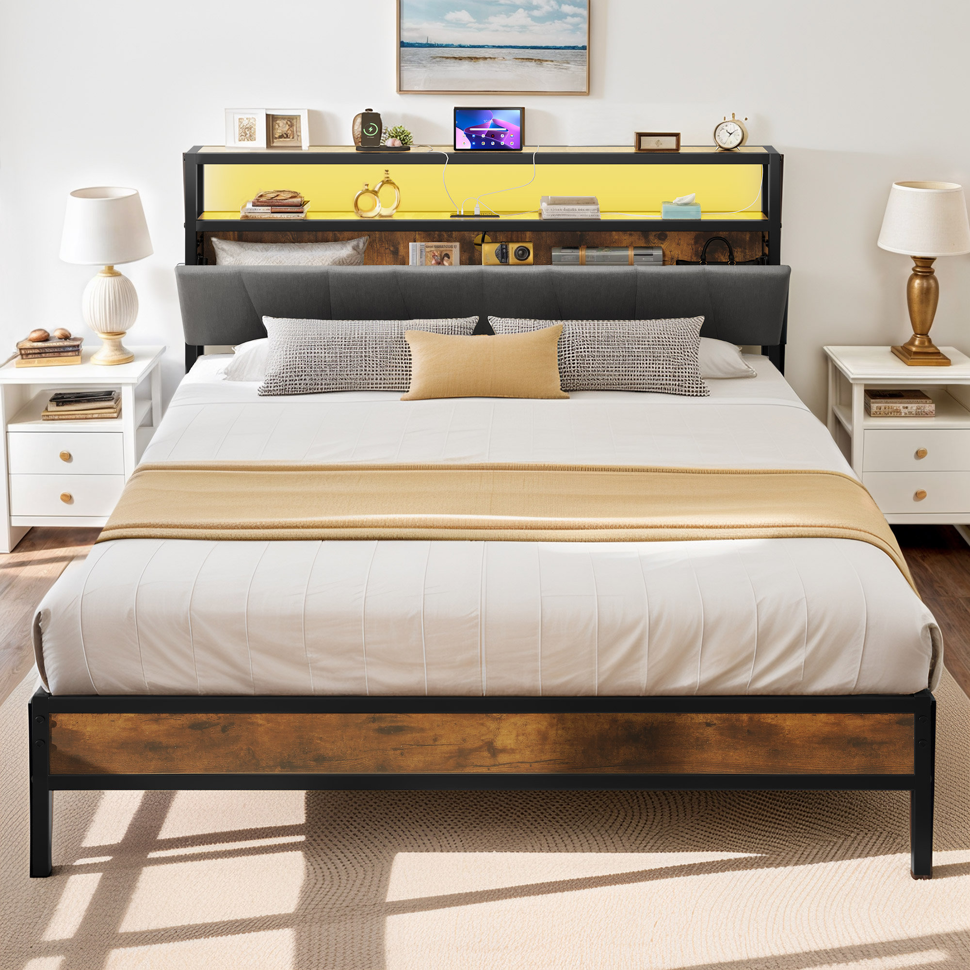 Red Barrel Studio Modern Metal Storage Bed Frame - Wayfair Canada