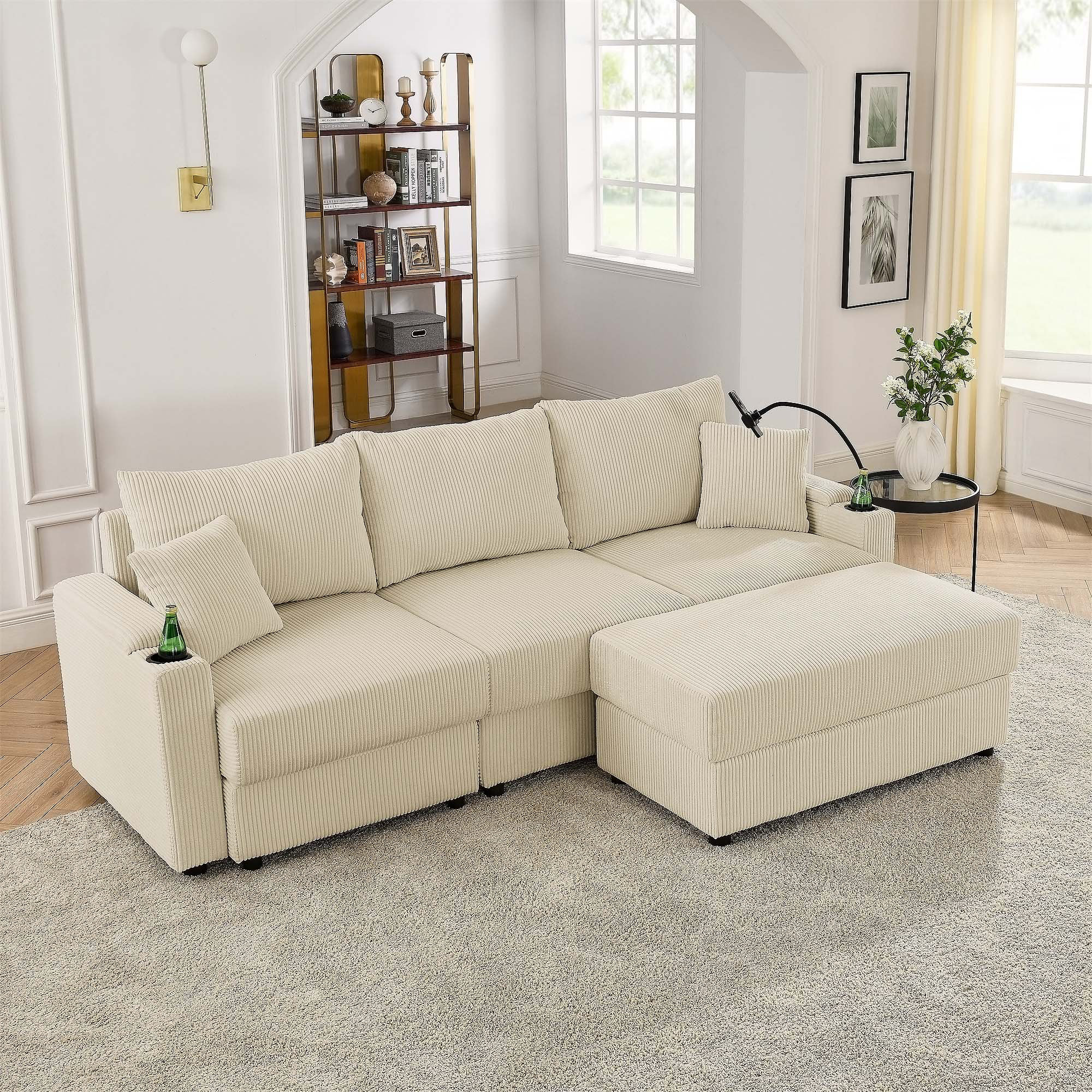 Red Barrel Studio Versatile L-Shaped Sofa Chair with Storage and ...