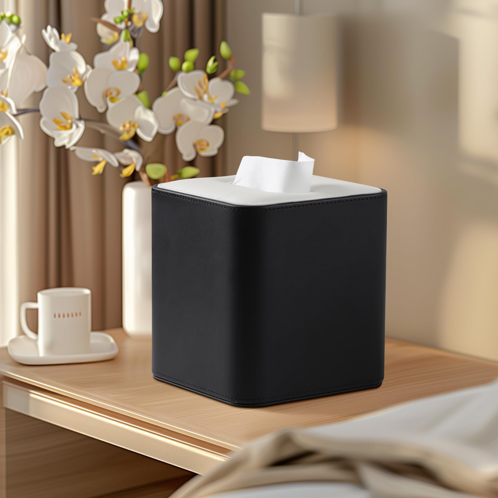 Dakota Fields Modern Square Tissue Box Holder With Magnetic Clasp, PU ...