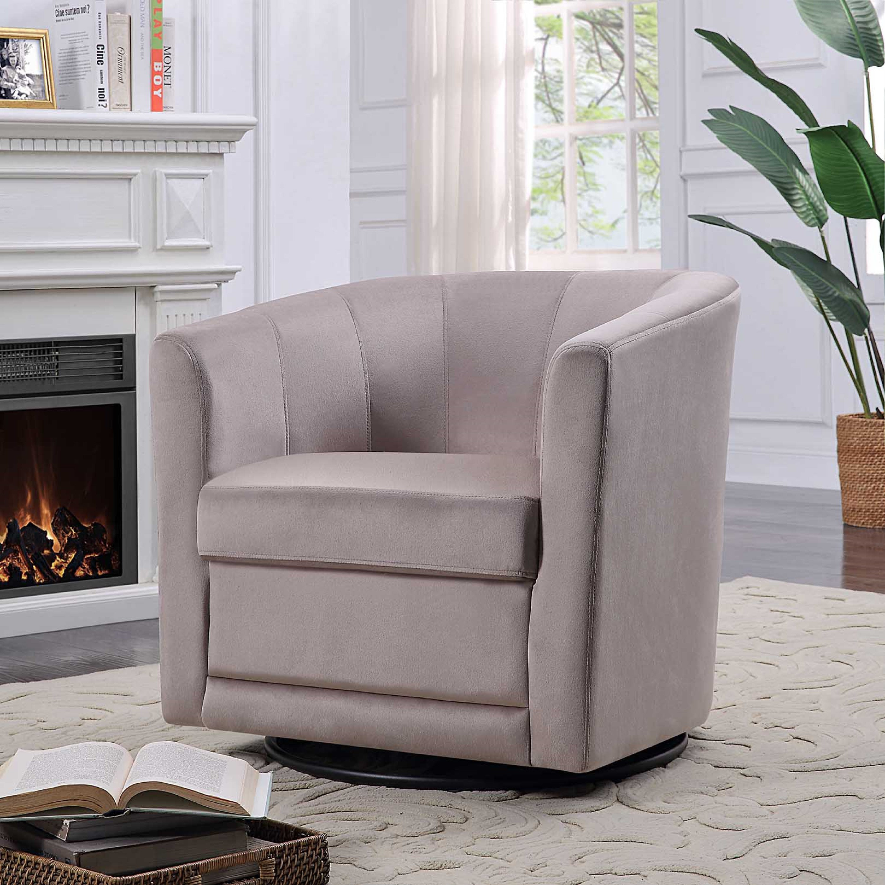 Mercer41 Cemal 28" Wide Velvet Swivel Barrel Chair & Reviews | Wayfair