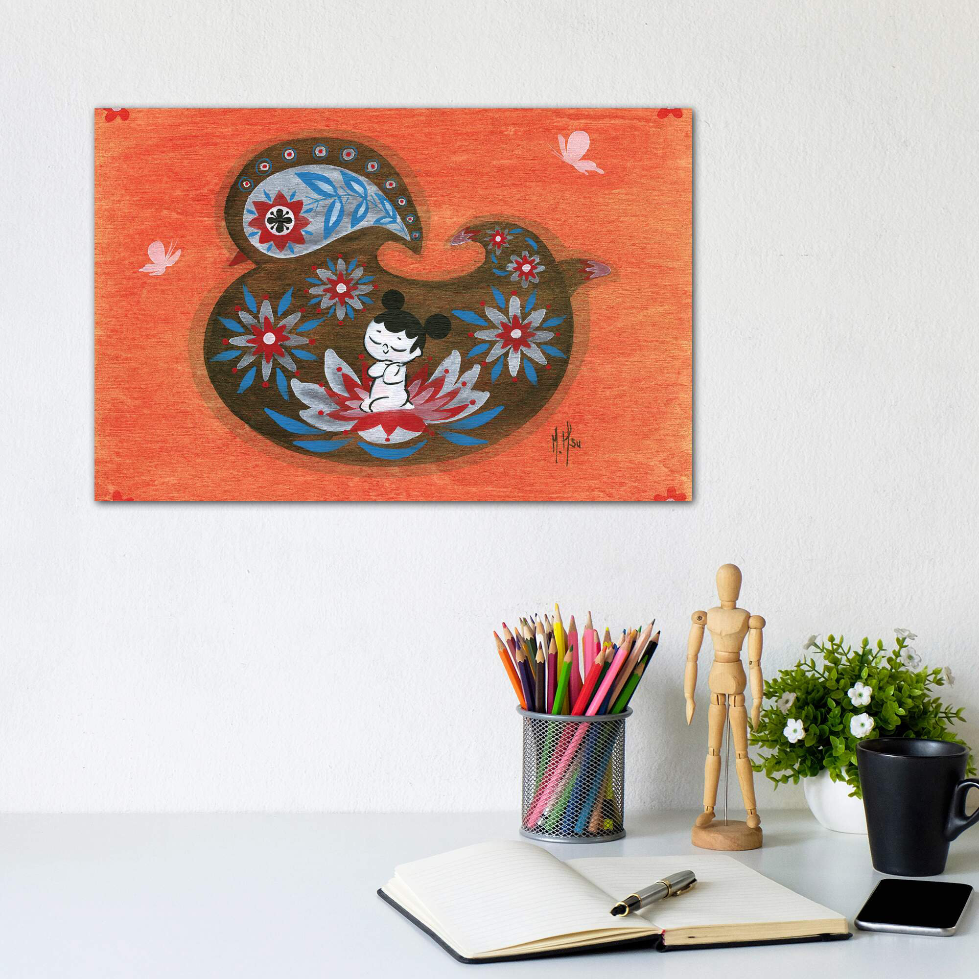 East Urban Home Folk Blessings - Duck by Martin Hsu - Painting Print ...