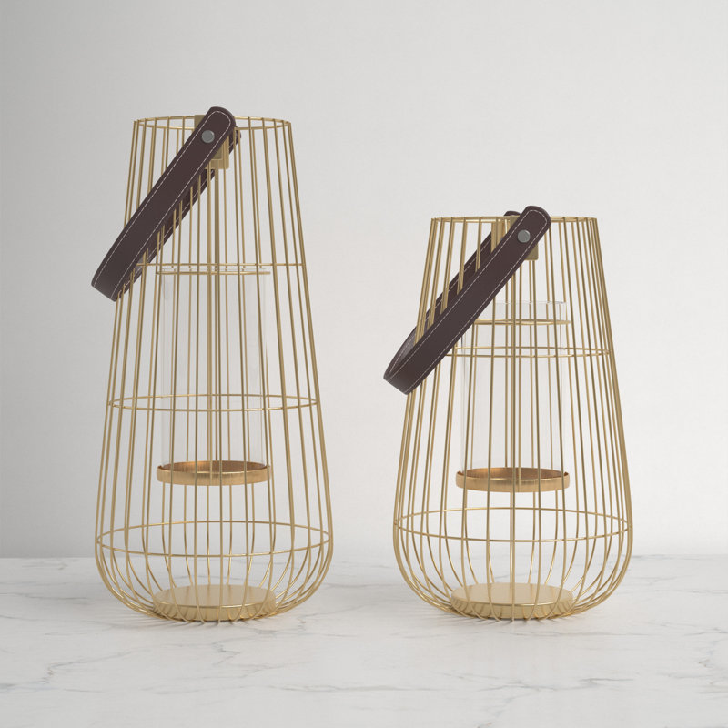 Kelly Clarkson Home 2 Piece Metal Tabletop Candle Lantern Set | Wayfair