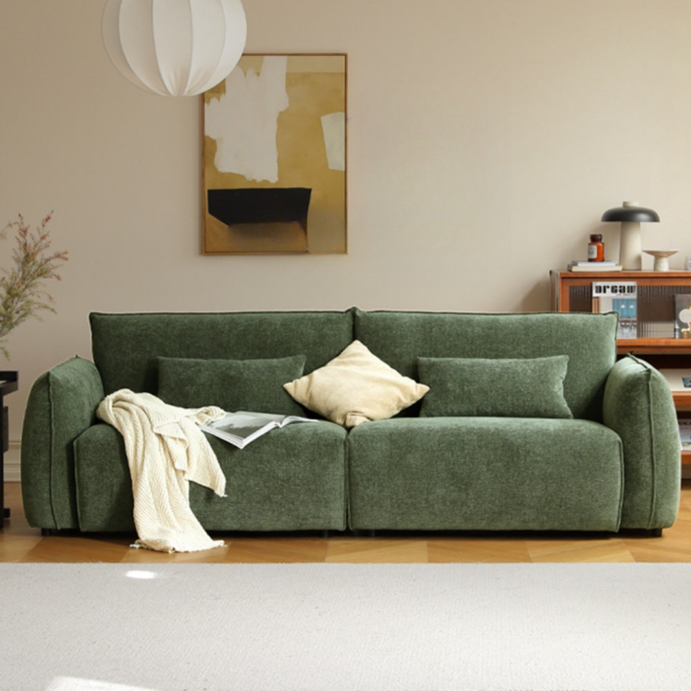 Hokku Designs High-Back Green Retro Straight Sofa | Wayfair