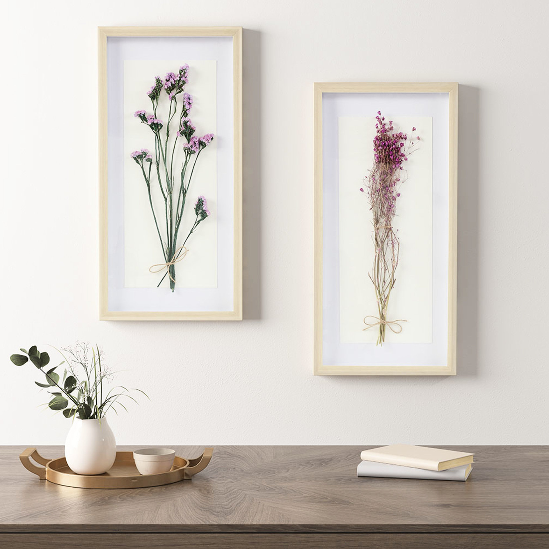 Dakota Fields Dried Flower 2 Wall Hanging Artwork, Blooms In Shadow Box ...