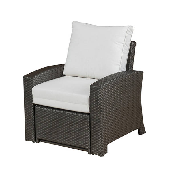 Latitude Run® Recliner Wicker Patio Chair with Sunbrella Ottoman | Wayfair