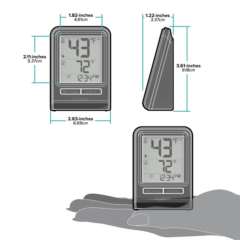 La Crosse Technology Battery Operated Wireless Digital Thermometer ...