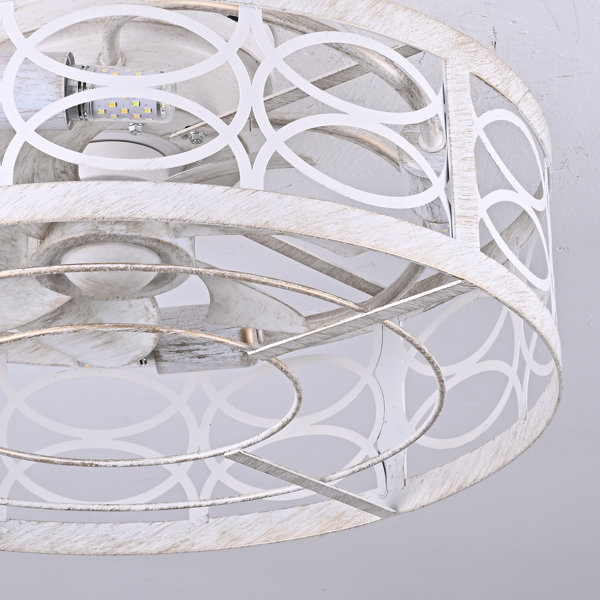 Gracie Oaks Zailey 19.29" Farmhouse Caged Ceiling Fan with Remote ...