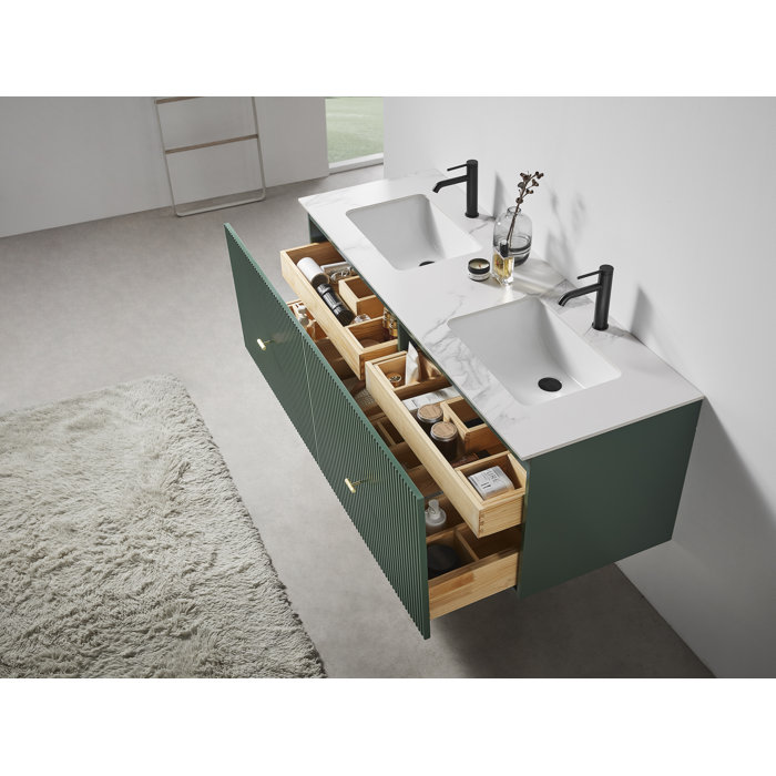 AllModern Jamell 59.06'' Double Bathroom Vanity with Top & Reviews ...