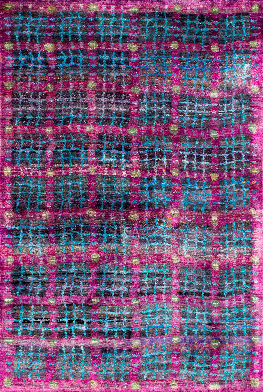 Woven Concepts Rumi Geometric Silk Charcoal/Berry Indoor Area Rug ...