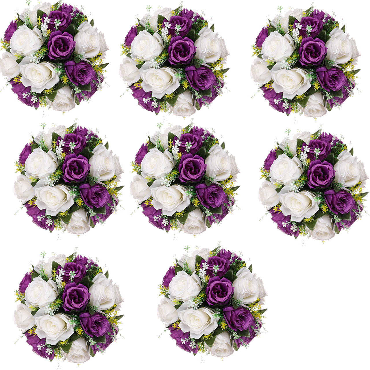 Primrue 8 PCS Fake Flower Ball Arrangement Bouquet, Soft Artificial ...