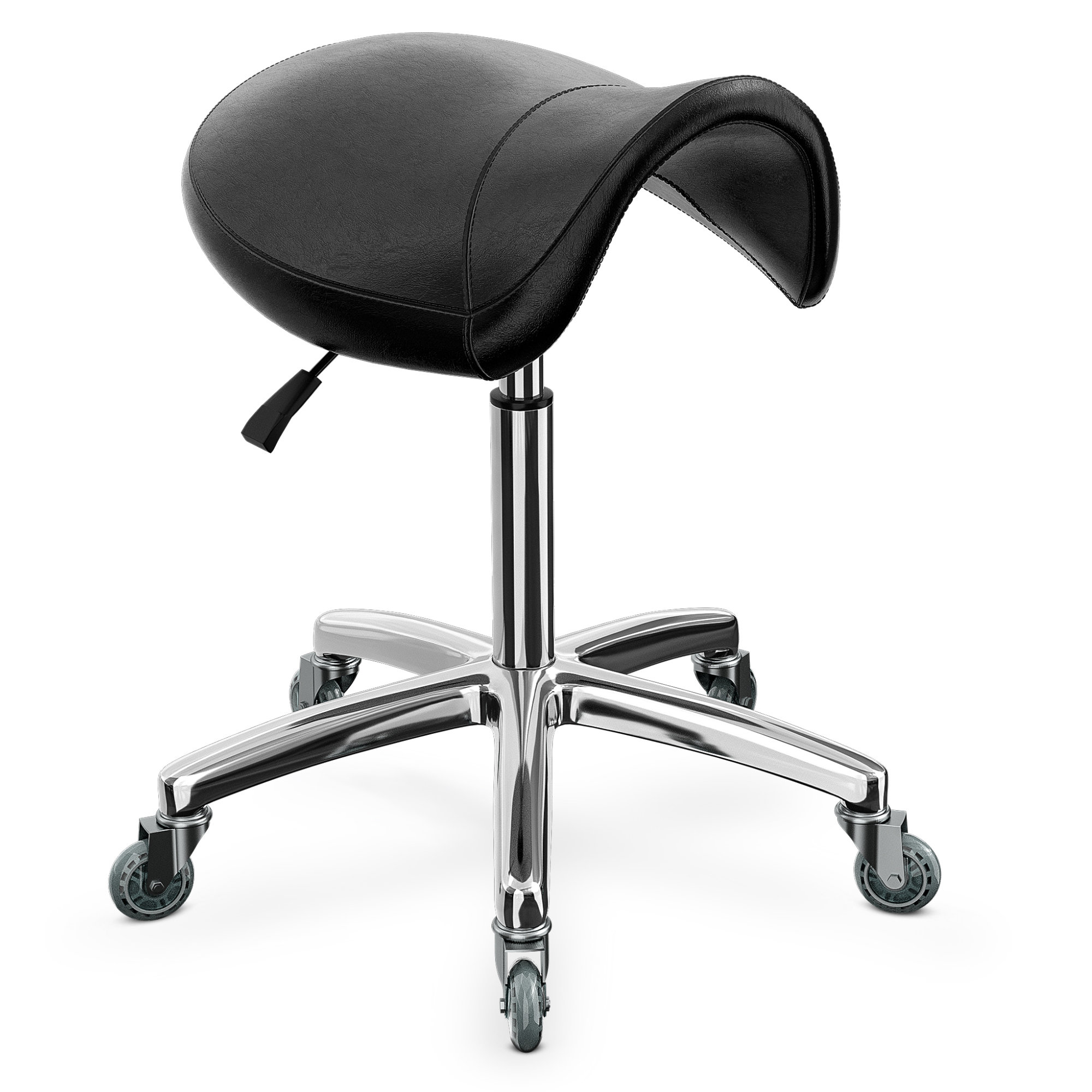 Inbox Zero Ellengard Saddle Height Adjustable Lab Stool With Wheels ...