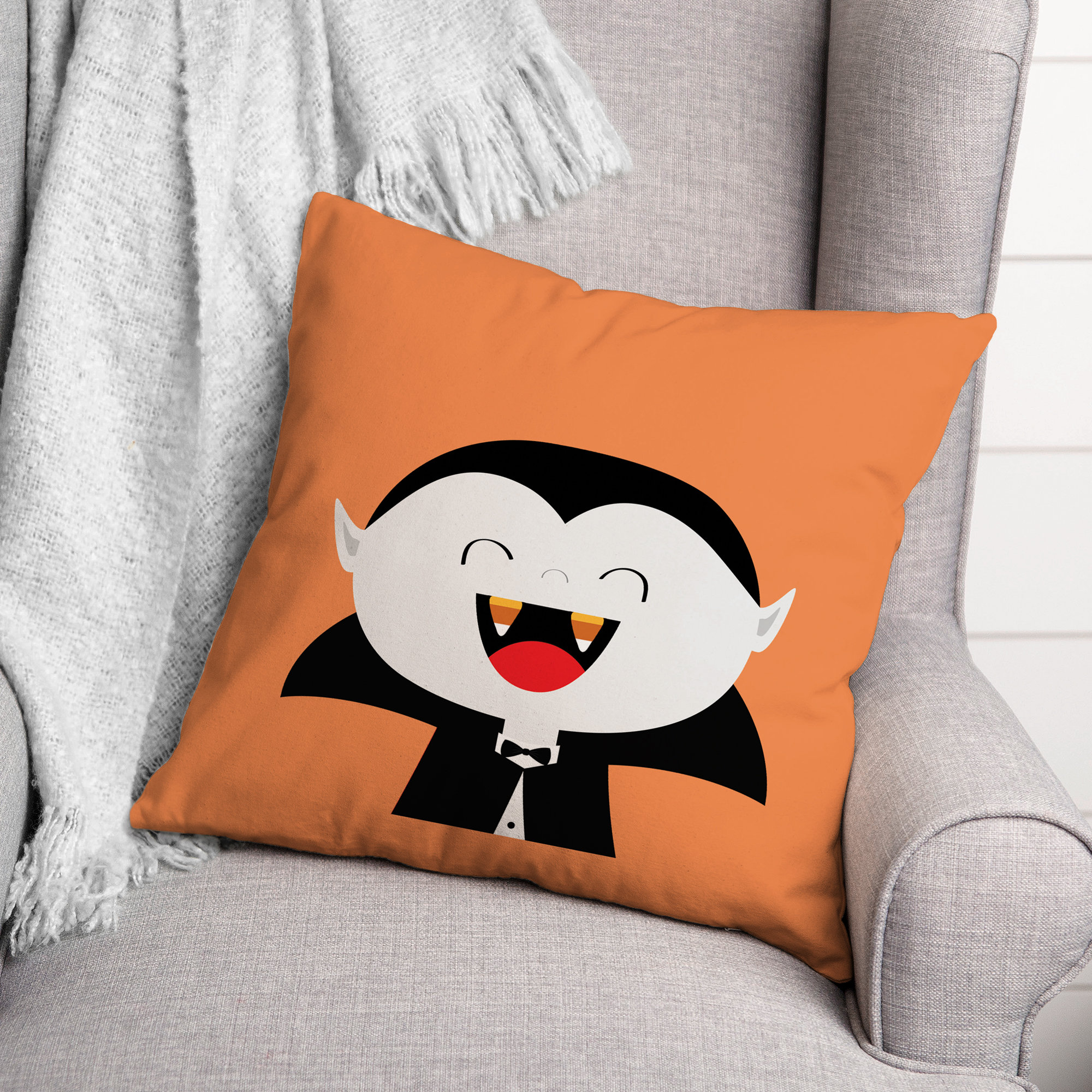 Designs Direct Creative Group Vampire Candy Corn Fangs Square Pillow ...