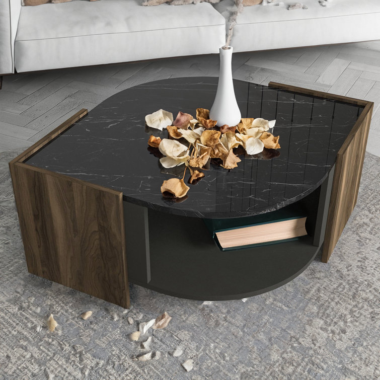 Latitude Run® 2-Tier Eye-Shaped Abstract Base Multipurpose Coffee Table ...