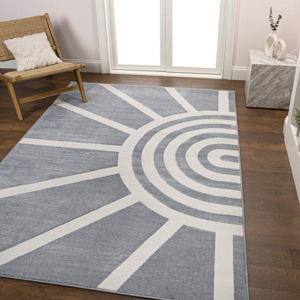 George Oliver Tapis bleu / blanc Aelius Mid-Century Scandinavian ...
