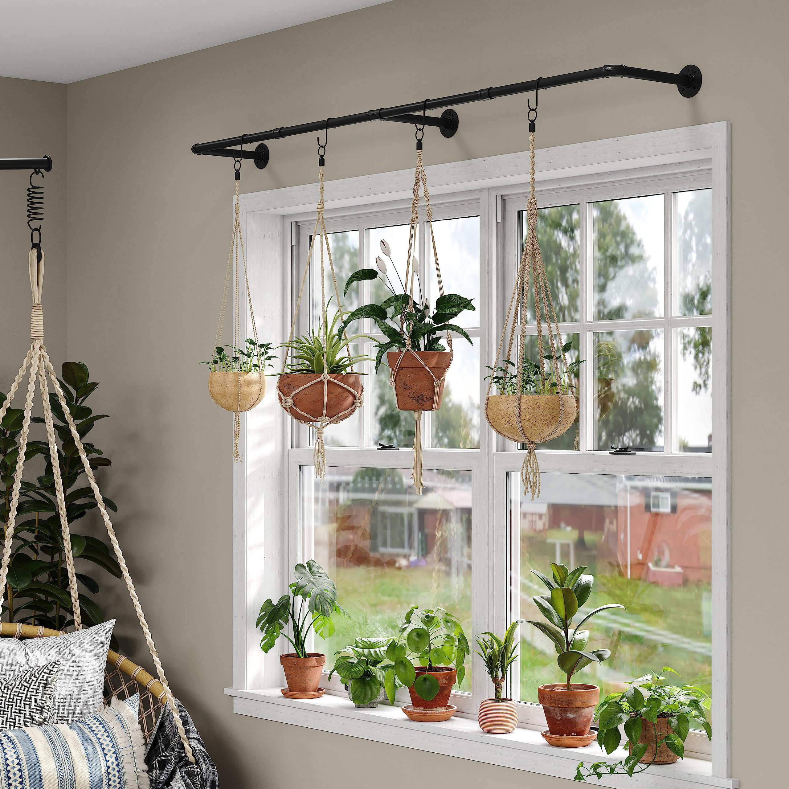 Trent Austin Design® Sturdy Industrial Pipe Garment Rack With Hooks, 72 ...