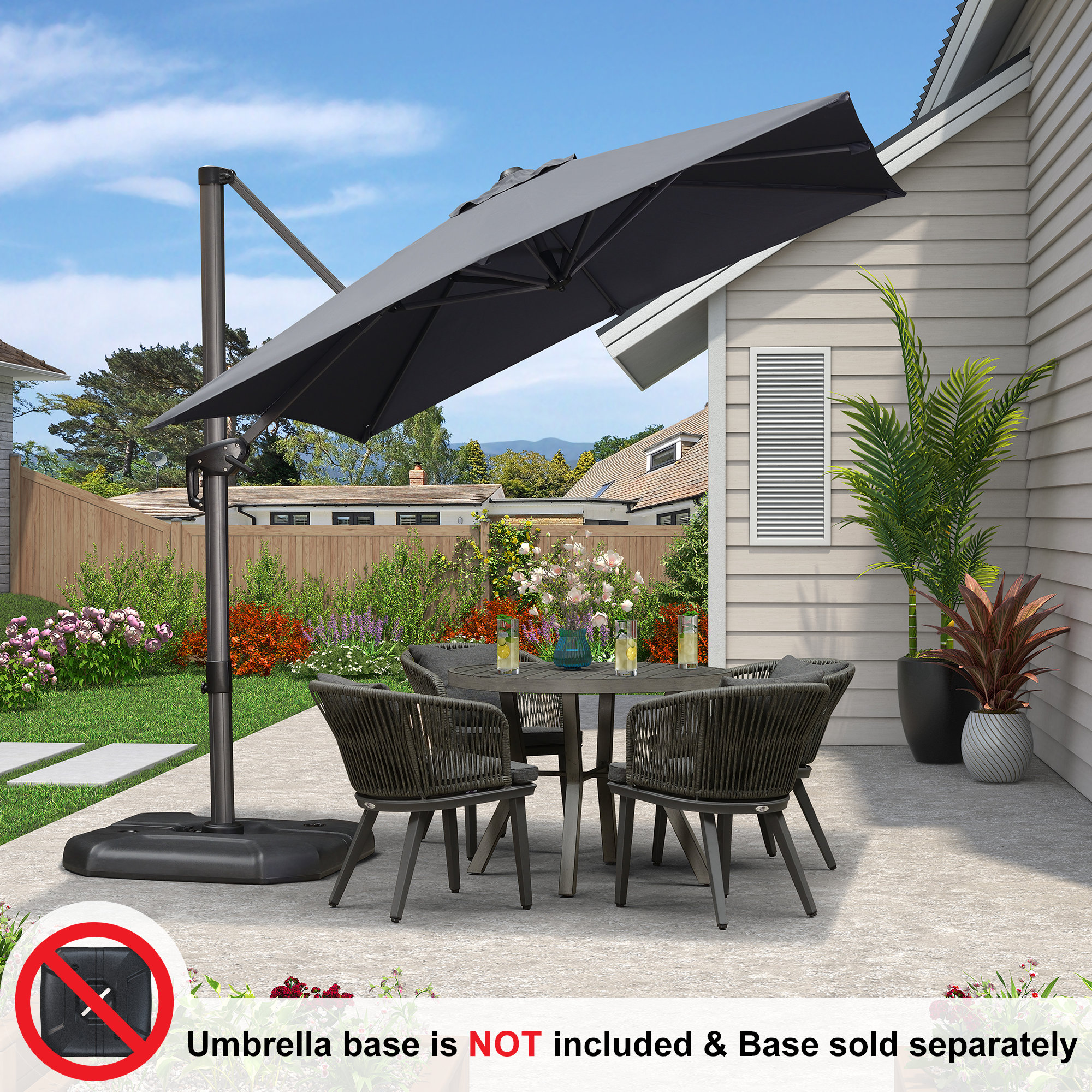 Arlmont & Co. Anquanette 8' Square Cantilever Umbrella Without Base ...