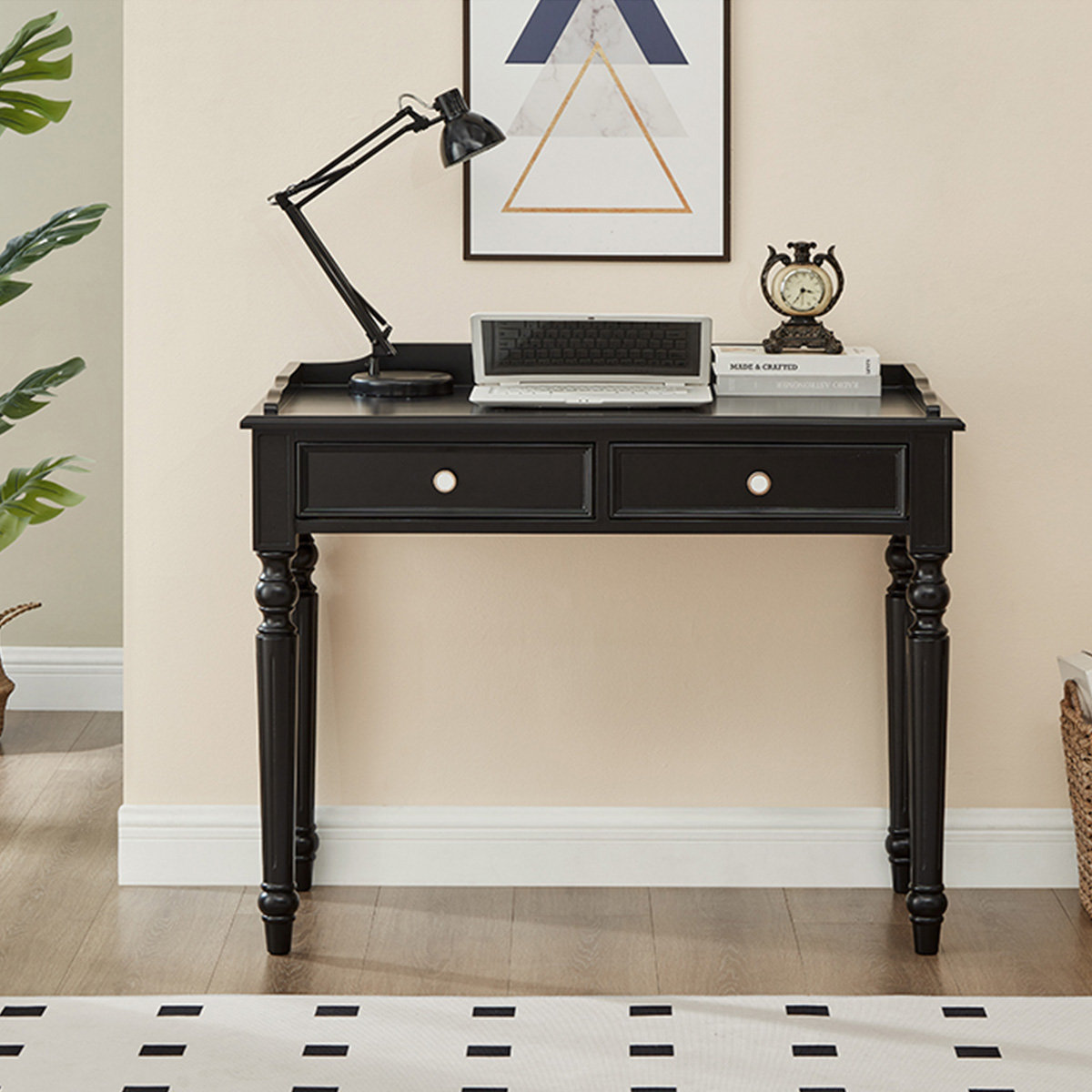 Hokku Designs 47.24" Black Rectangular Solid Wood desks - Wayfair Canada