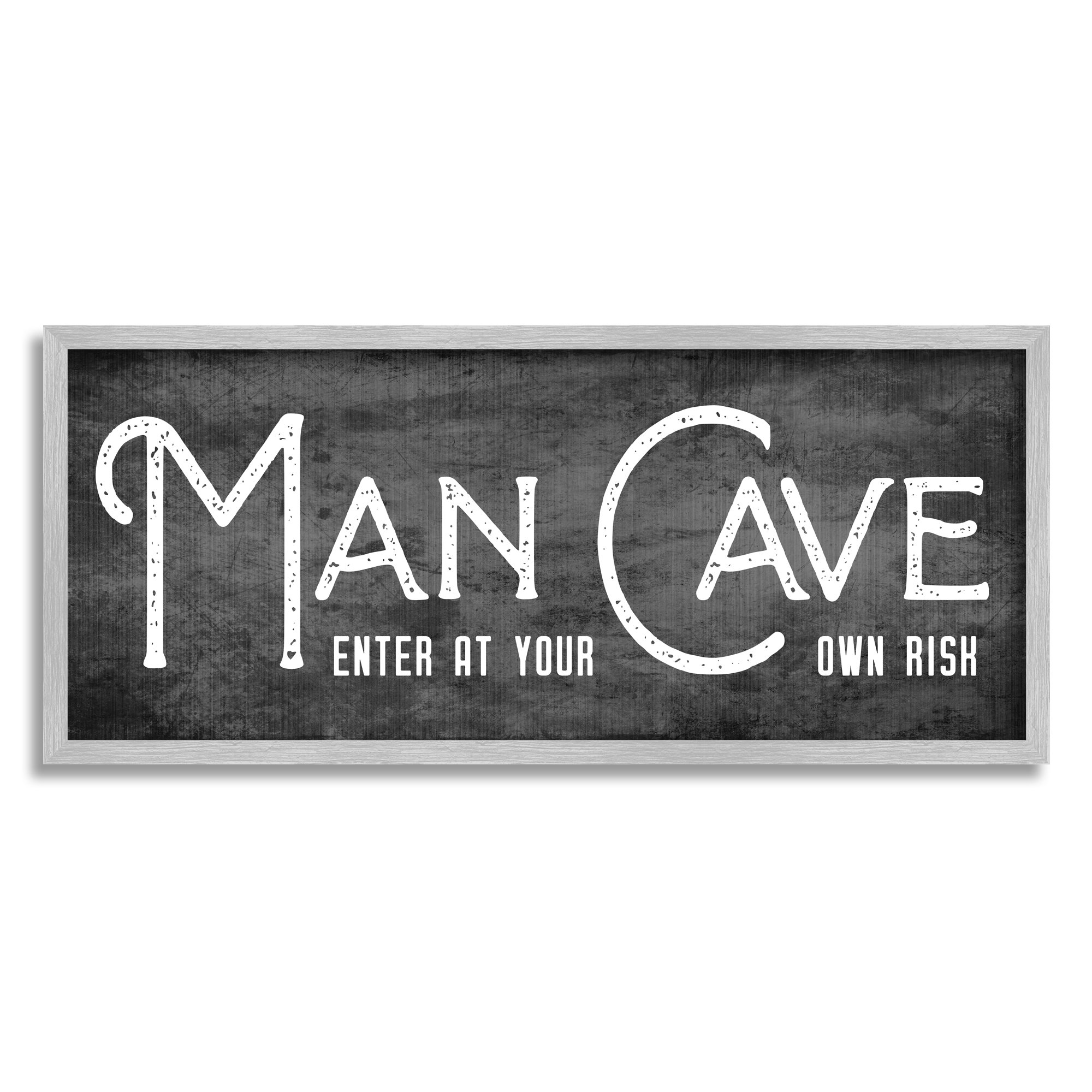 Stupell Industries Man Cave Humorous Vintage Typography Entrance Sign ...