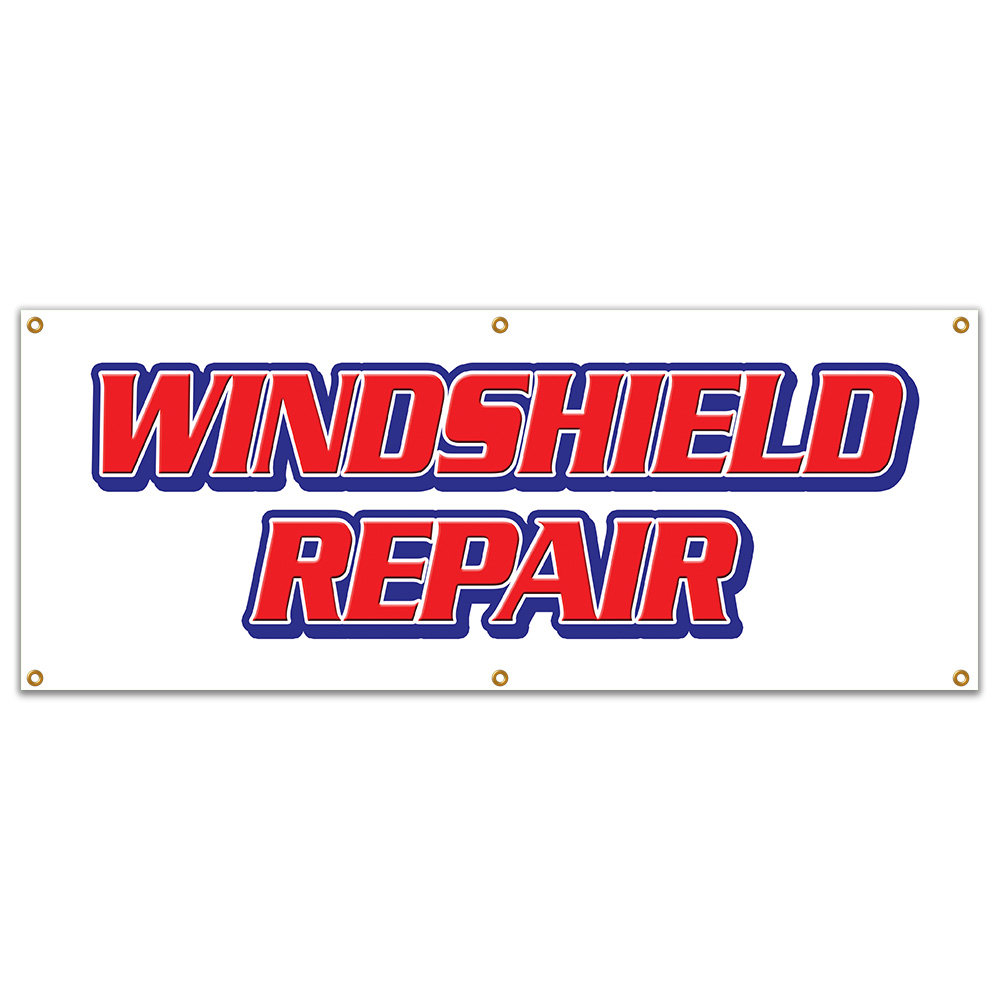 SignMission Windshield Repair Banner Sign | Wayfair