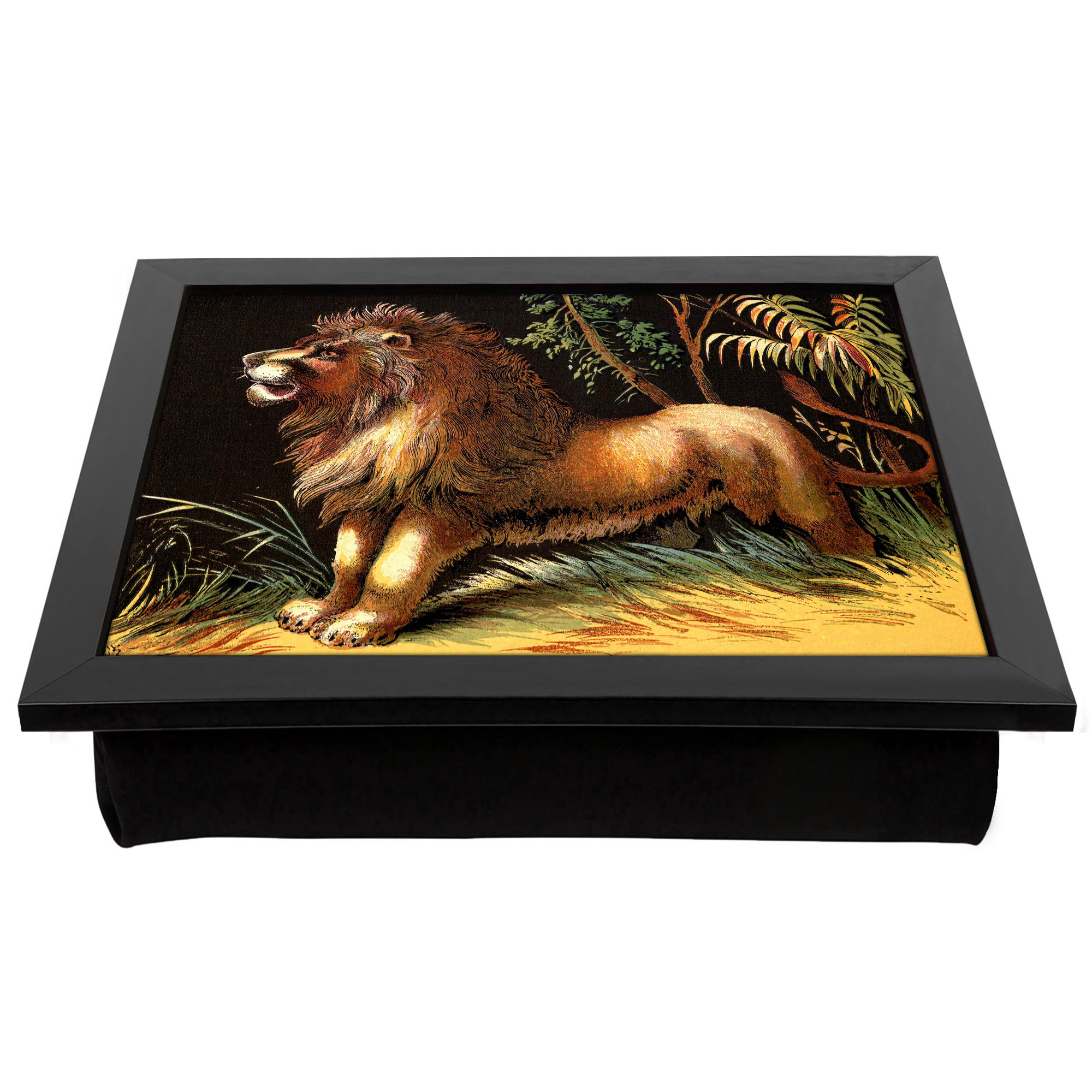 17 Stories Vintage The Lion 1880 Male Lion Lap Tray with Cushion ...