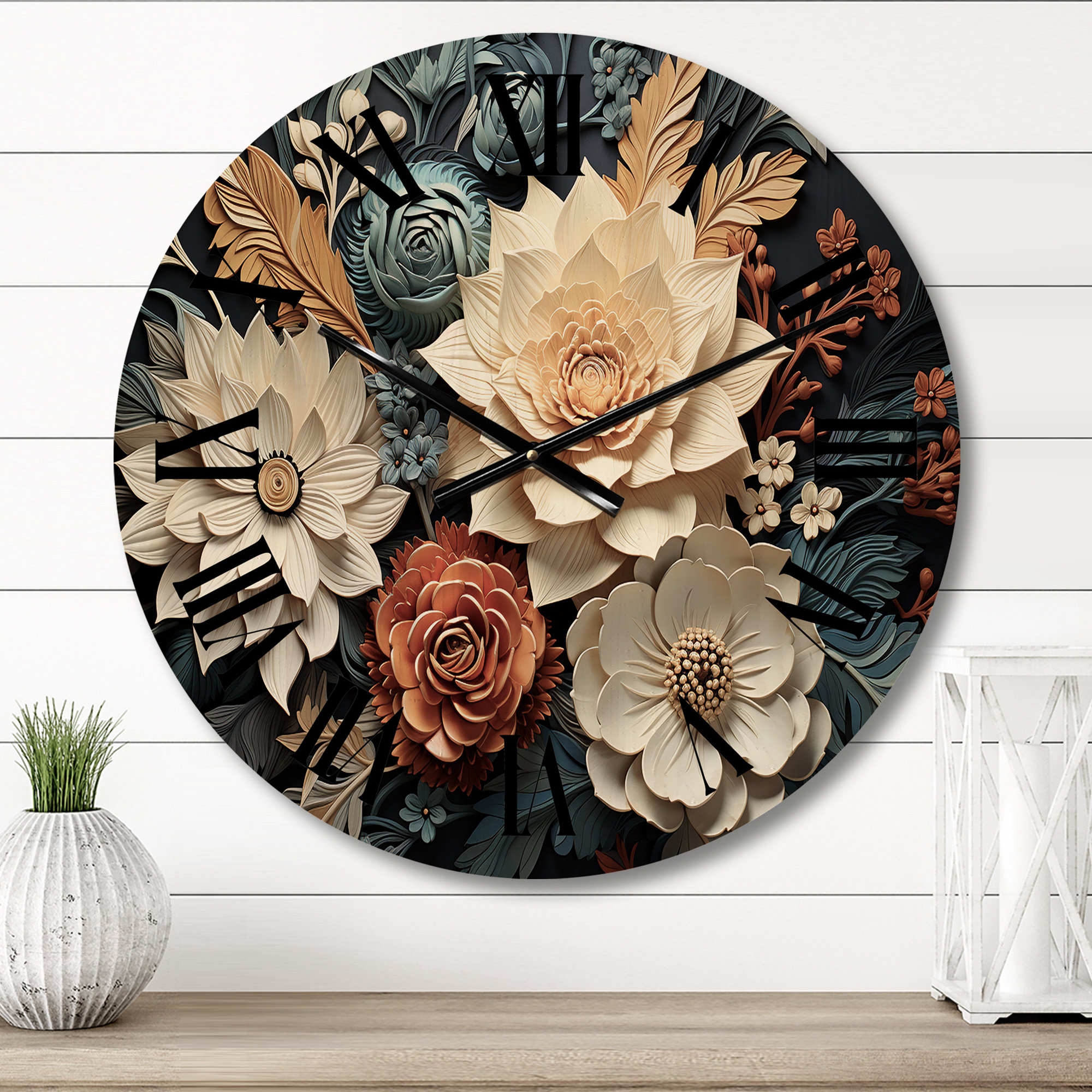 East Urban Home White Teal Line Art Natures Textures I - Modern ...