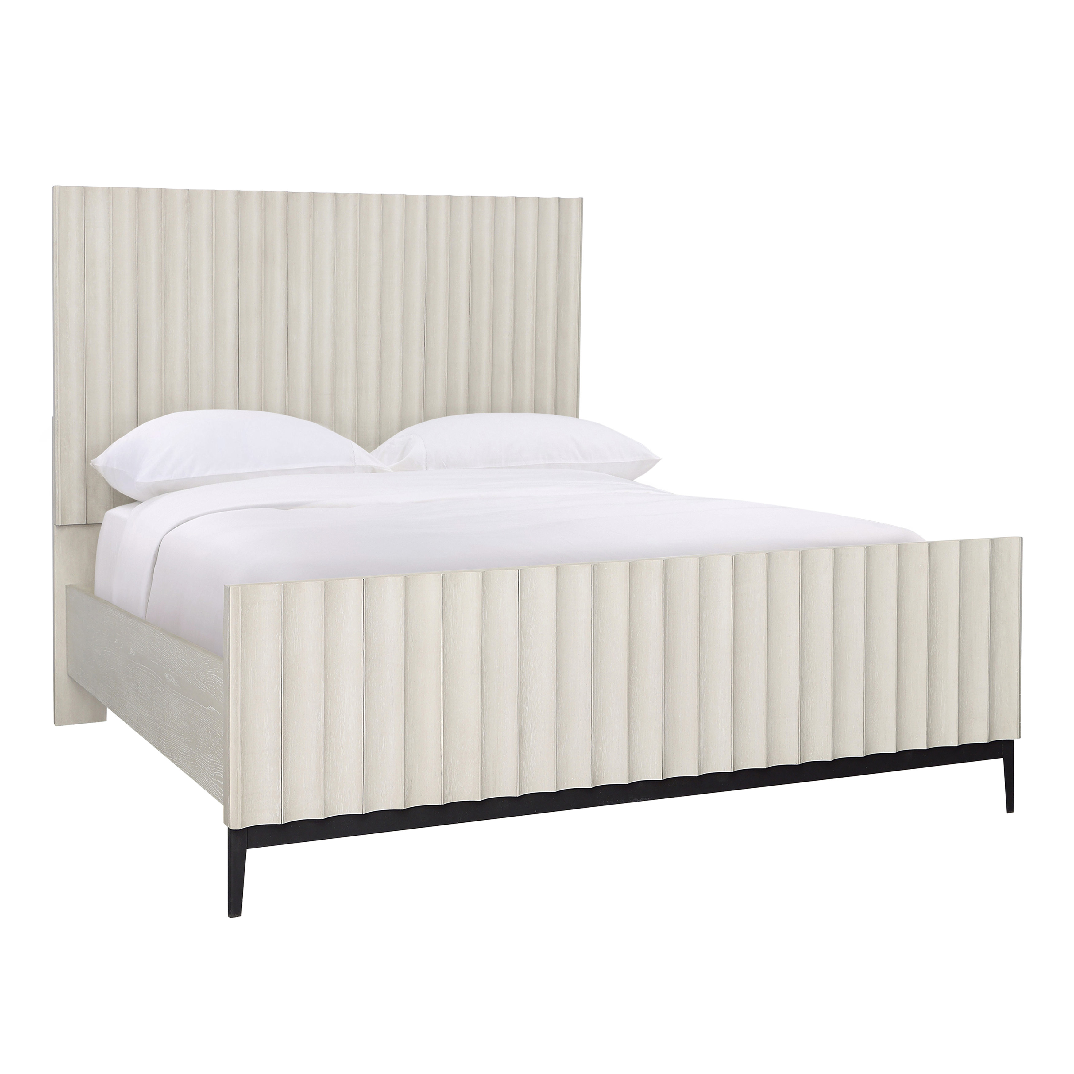 Dovetail Furniture Silvia Rubber Wood Bed, Light Grey, Queen | Perigold