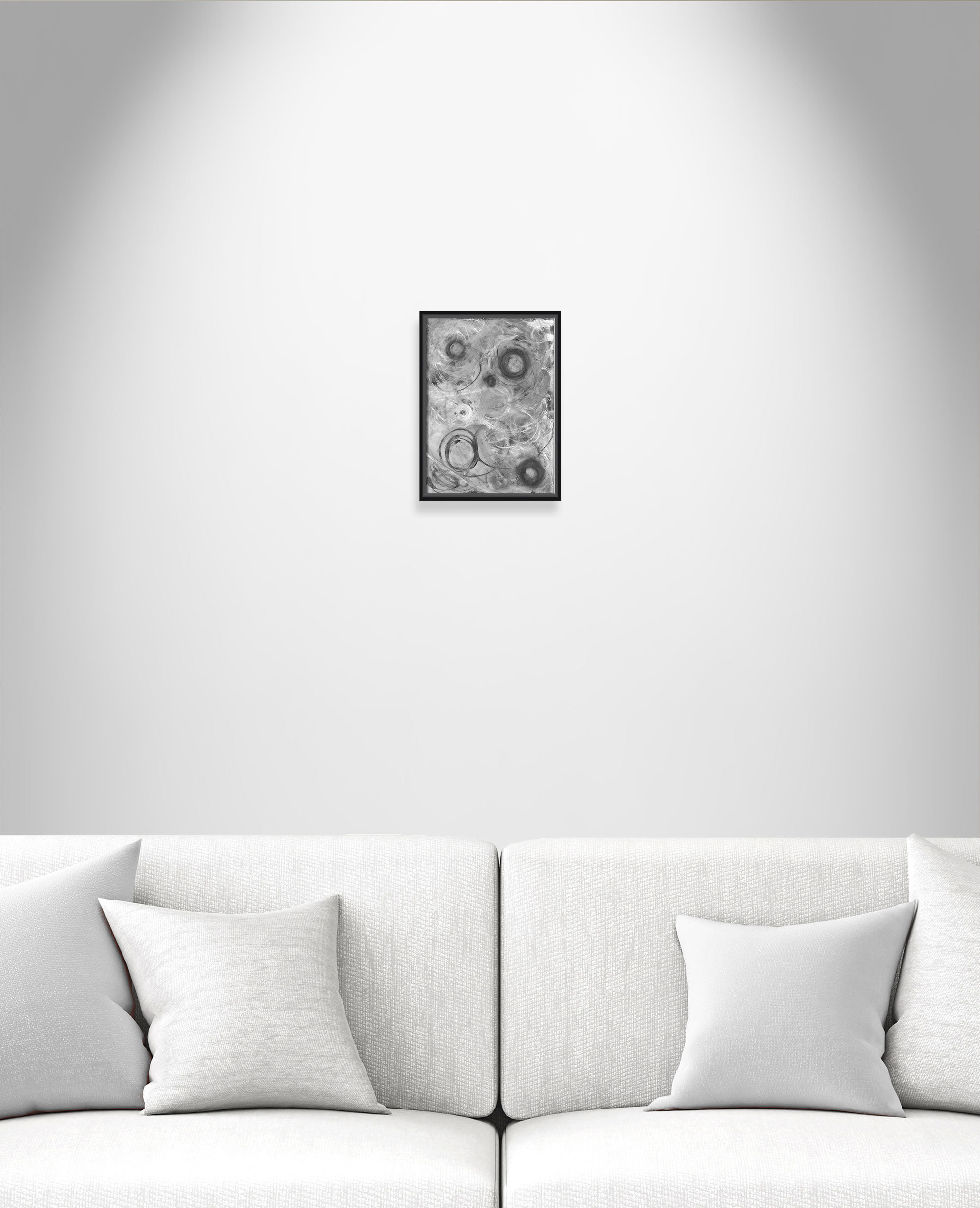 Casa Fine Arts Grey Swirly Swirls - Floater Frame Painting Print on ...