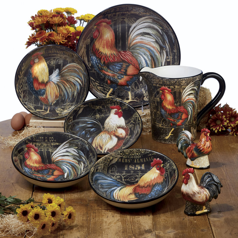 Certified International Gilded Rooster Serving Bowl & Reviews | Wayfair