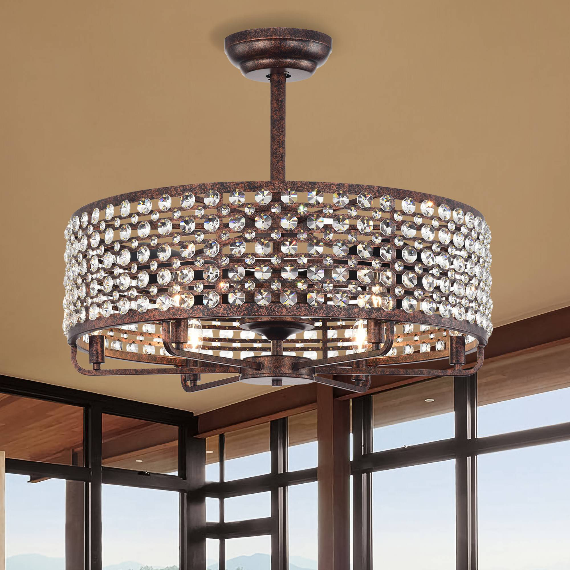 Mercer41 Dia 26.8 Inch Chandelier Ceiling Fan - Wayfair Canada