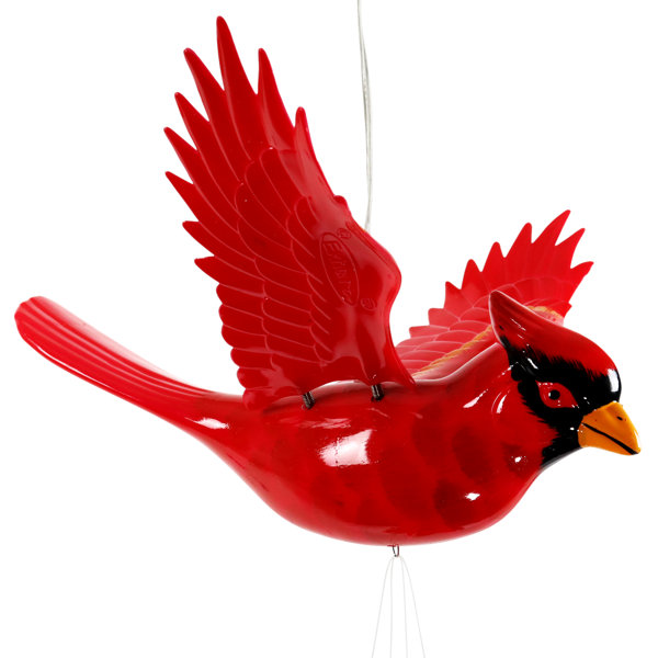 Exhart Solar WindyWings Cardinal Wind Chime, 10 by 9 Inches | Wayfair