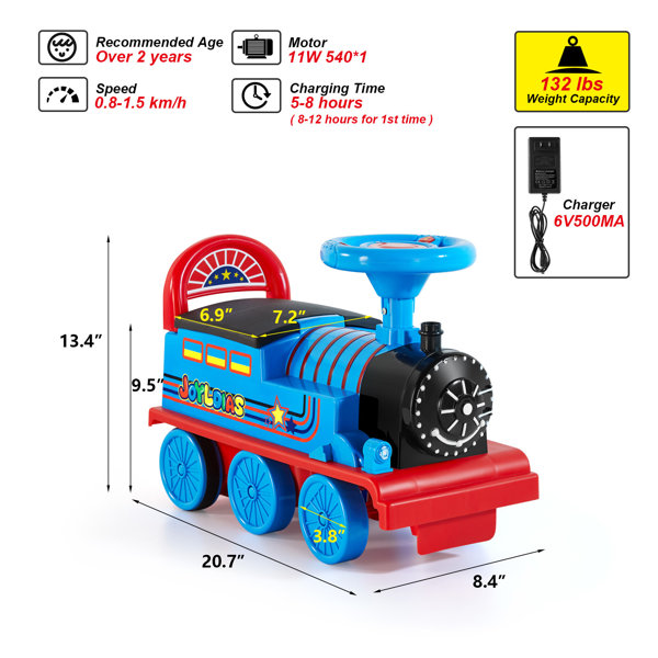 Joyldias Track-less 6v Battery Powered Electric Ride On Toy Train For ...