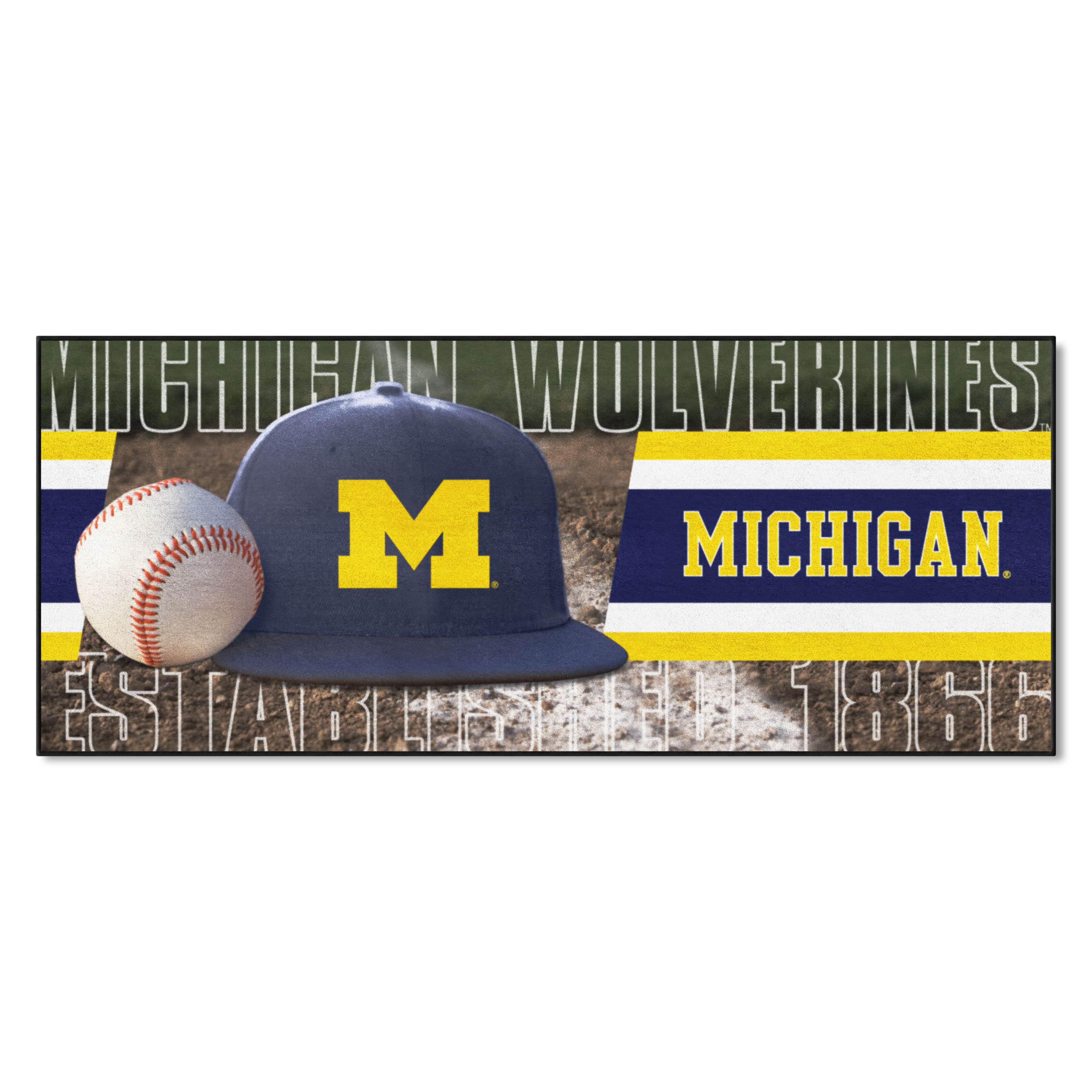 FANMATS Michigan_Michigan Wolverines Baseball Runner Rug - 30In. X 72In ...