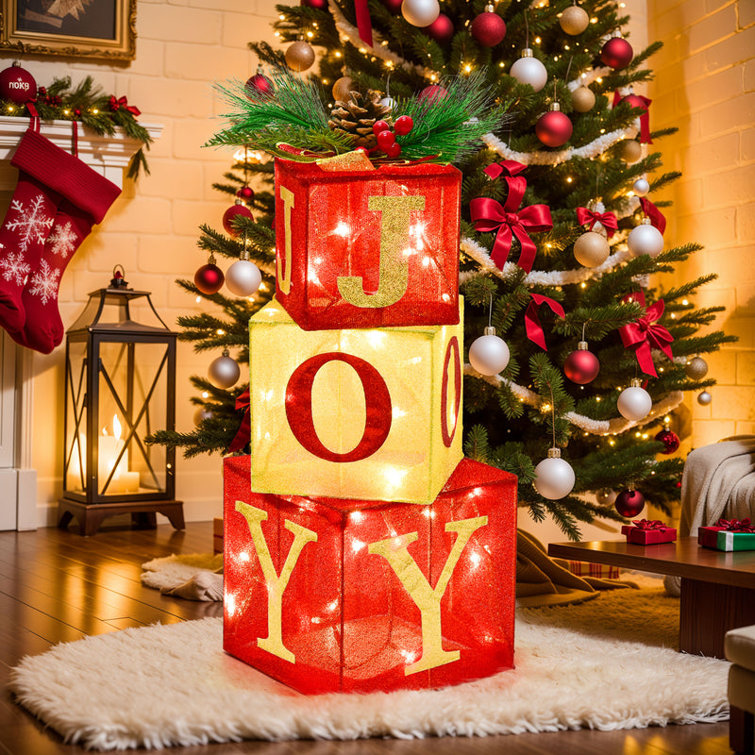 The Holiday Aisle® 3 Piece Christmas Gift Boxes Inflatable Set ...