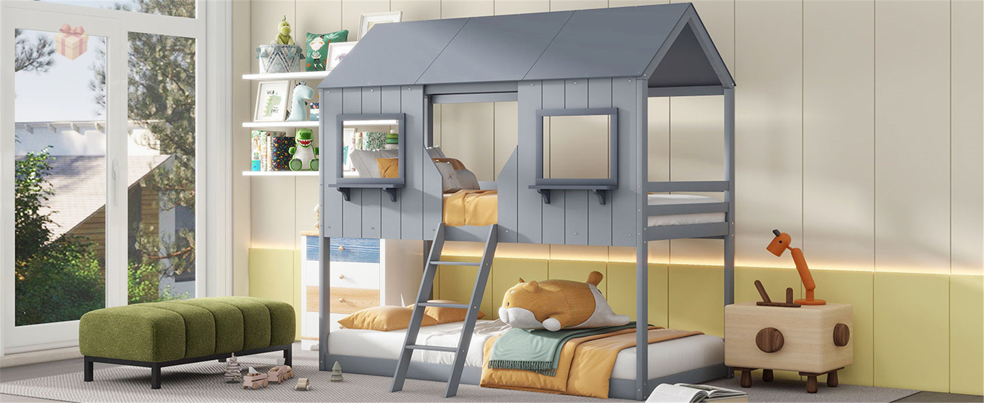 Harper Orchard Versatile Bunk Bed with Playhouse Feature and Sturdy ...
