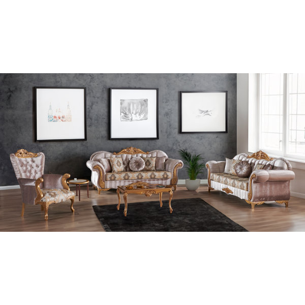 Everly Quinn Aaronette 3 - Piece Living Room Set | Wayfair