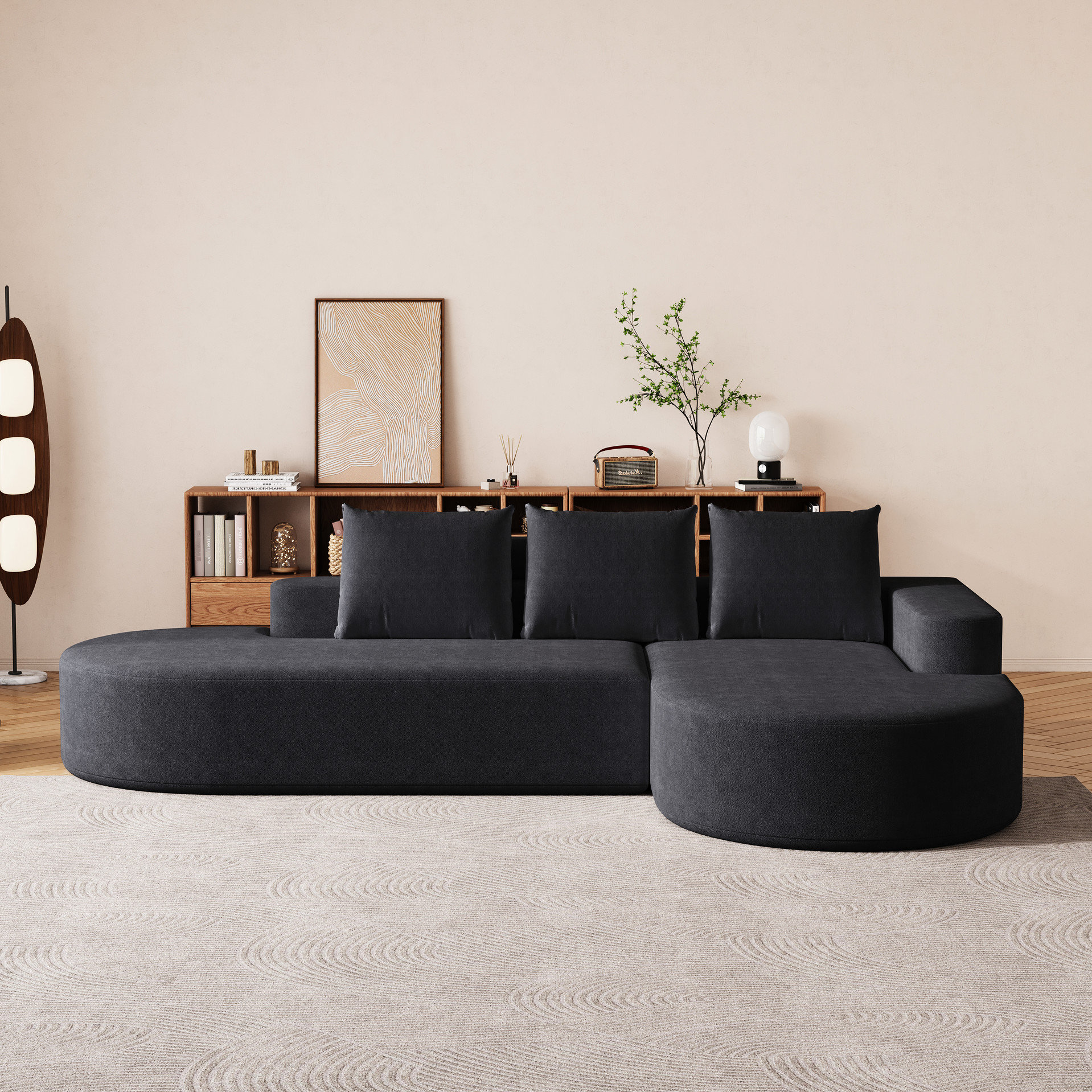 Ivy Bronx Modern L Shaped Sectional Couch Upholstered In Chenille, With ...
