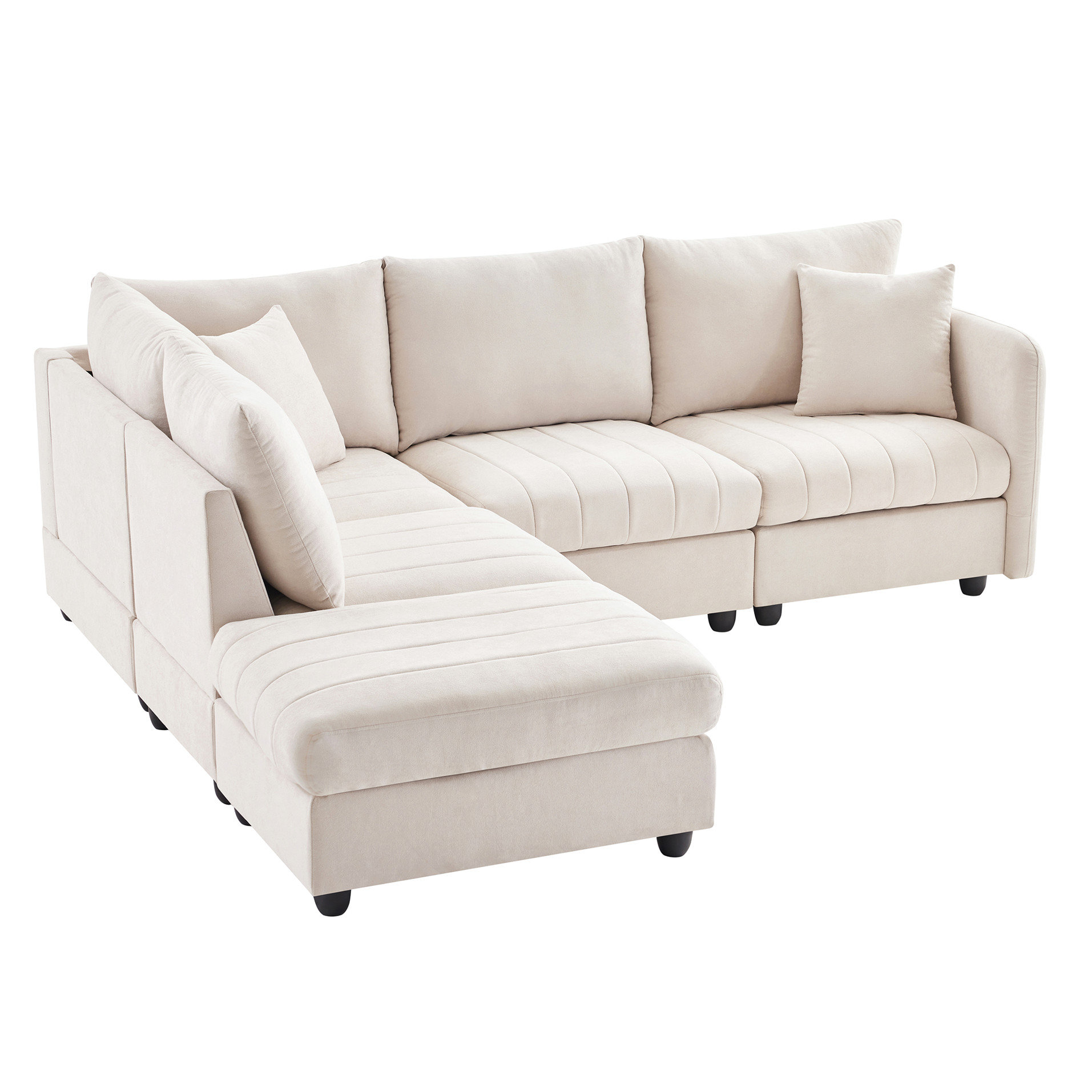 Latitude Run® Modern L-shaped Couch With Movable & Elegant Vertical ...
