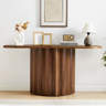 Latitude Run® 59.05'' Farmhouse Halfmoon Pedestal Console Table ...