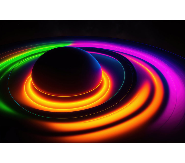 ATX Art Group LLC Unreal Neon Saturn by Stephen Chambers - Wrapped ...