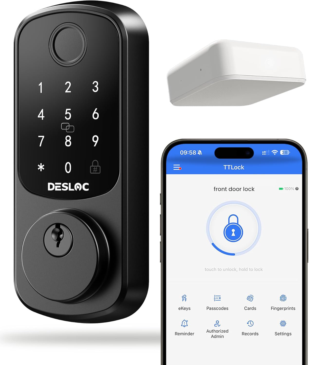 Desloc B200 Wifi Smart Door Lock, Fingerprint Keyless Entry Door Lock ...