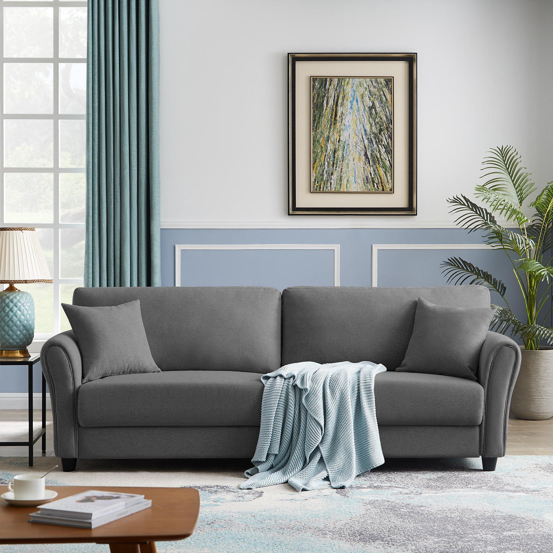 Red Barrel Studio® Andrades 84'' Linen Flared Arm Sofa & Reviews | Wayfair