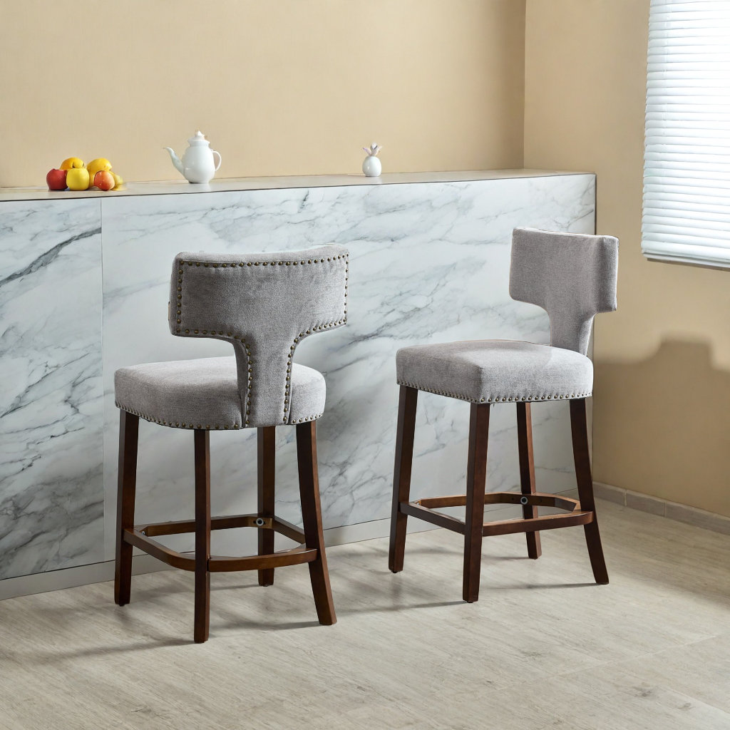 Corrigan Studio® Set of 2 Mid-Century Modern Counter Height Bar Stools ...