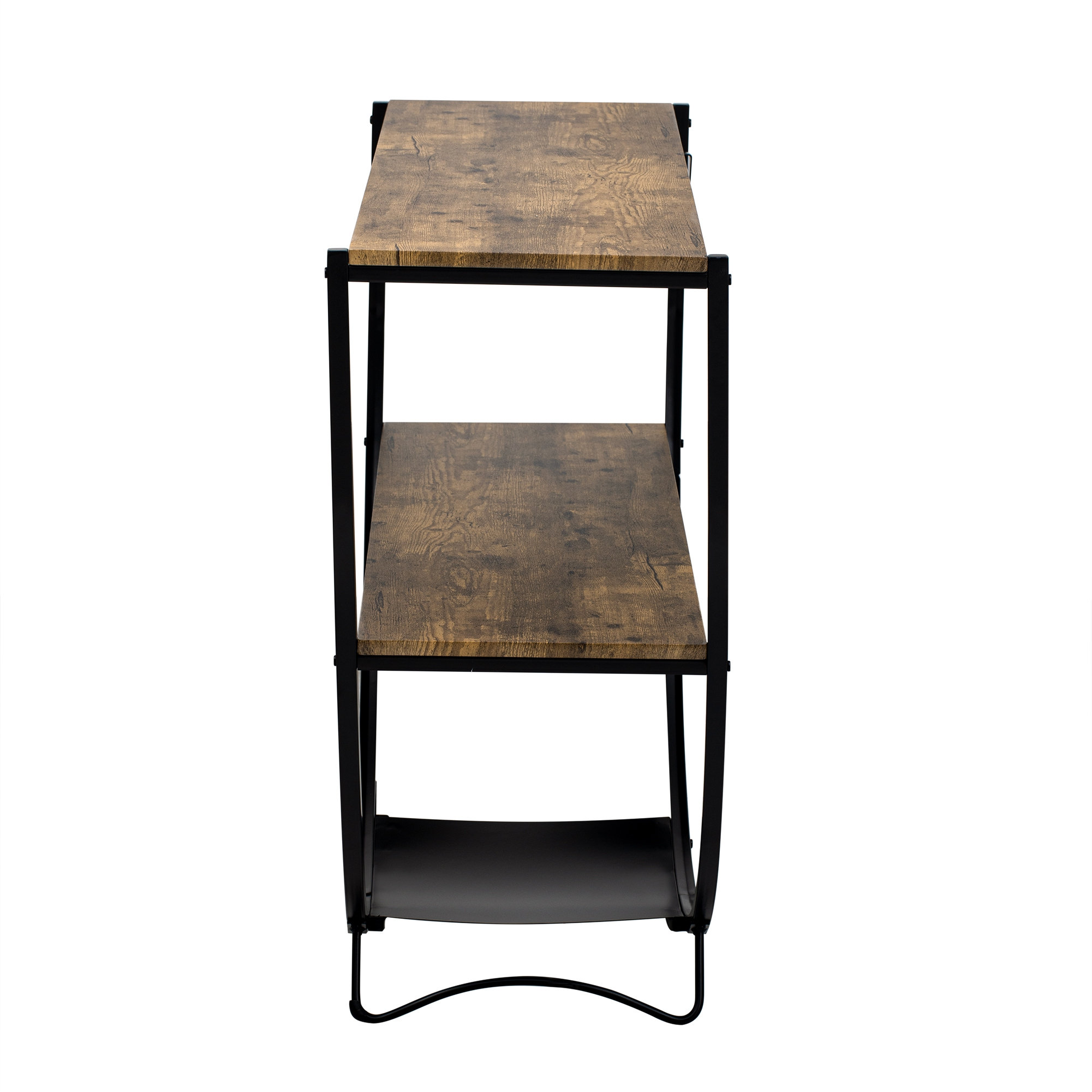 17 Stories Industrial Design Wooden Console Table With Shelf And Metal ...