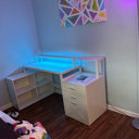 Ebern Designs Ravleen 66'' W L-Shaped Computer Desk with Cube Shelves ...