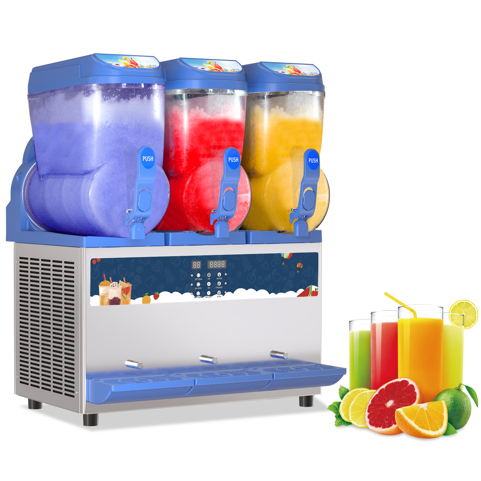XPW Countertop Snow Cone Machine 1200W 45L Tanks Commercial Slushy ...
