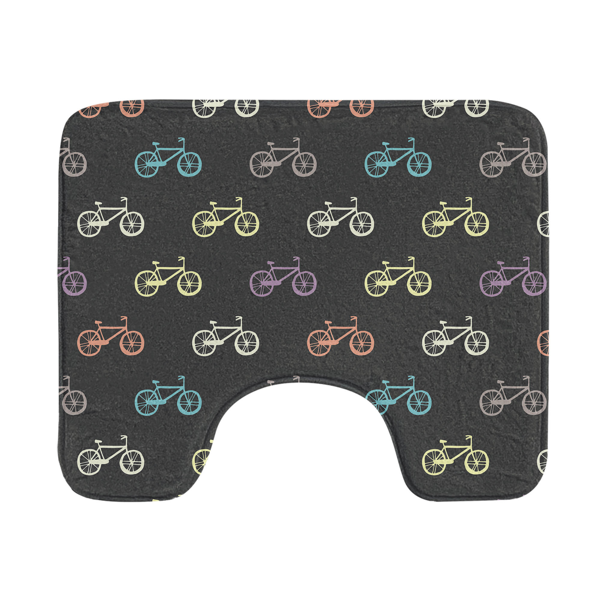 Dakota Fields Bicycle Toilet Mat U-Shape Bathroom Rug 20" Multicolor ...