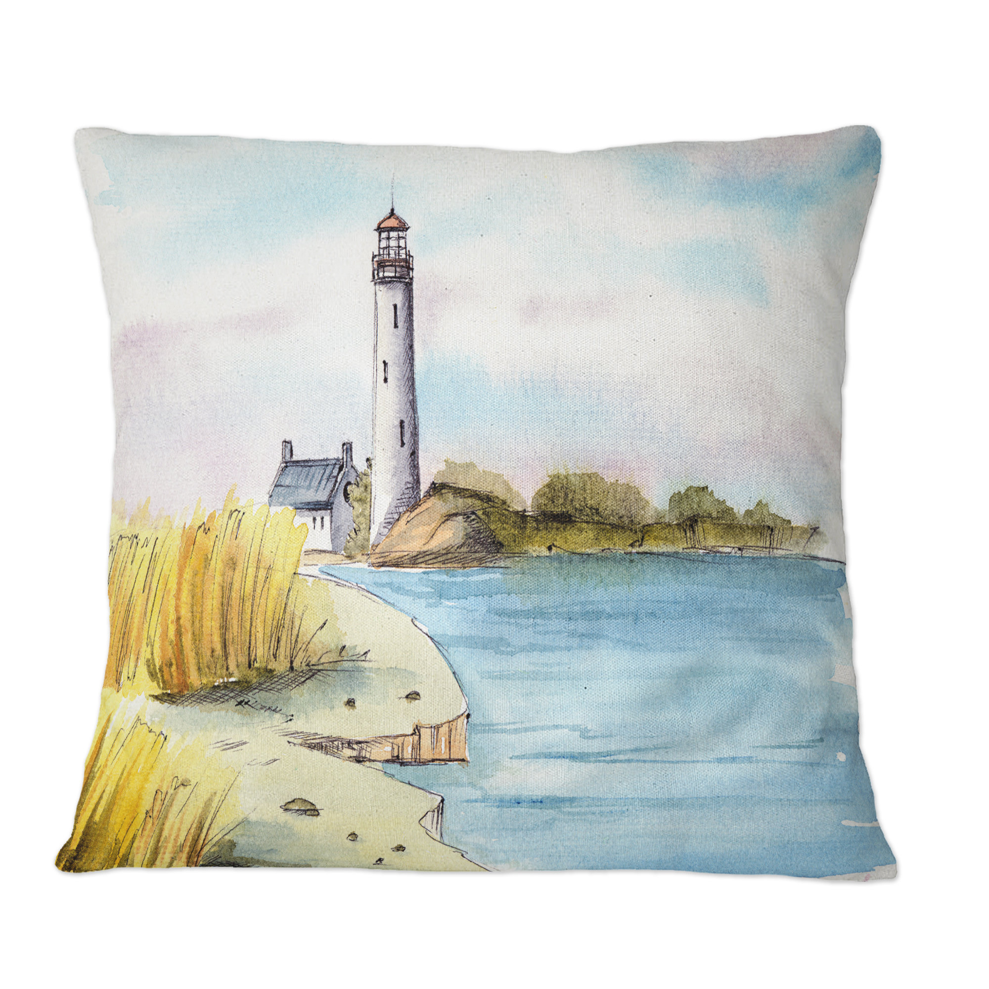 Design Art Lighthouse On A Distant Seashore - Nautical & Coastal ...